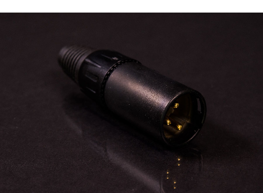 Premium XLR Connector, Male, Black with Gold Contacts - AMX Audio