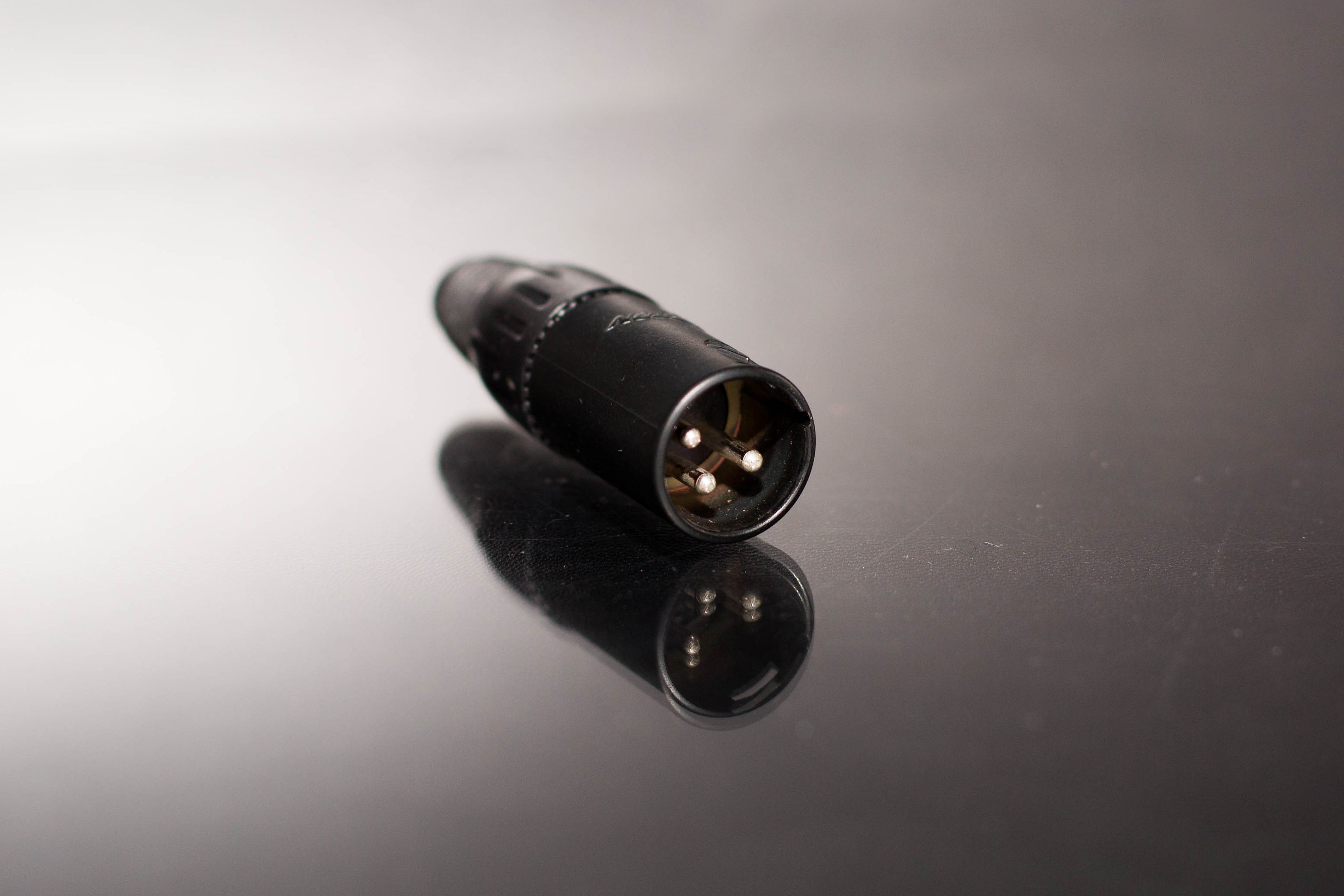 Premium XLR Male Connector, Black with Silver Contacts - AMX Audio