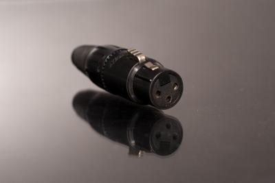 Premium XLR Connector, Female, Black with Silver Contacts - AMX Audio